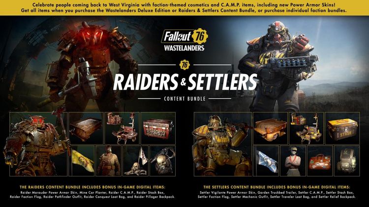 Fallout 76: Raiders and Settlers Content Bundle DLC Steam Altergift ...