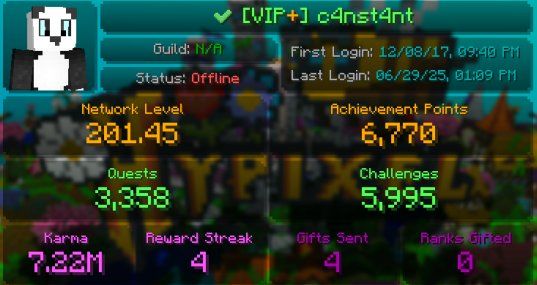 Minecraft Accounts > PC - Java > Hypixel > VIP+ > MC51 // VIP+ 172 STAR ...