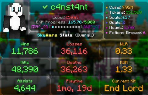 Minecraft Accounts > PC - Java > Hypixel > VIP+ > MC51 // VIP+ 172 STAR ...