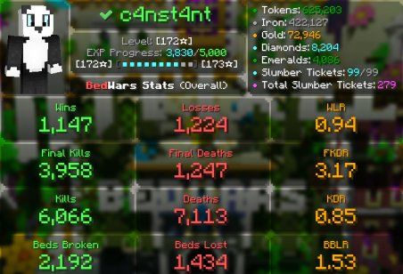 Minecraft Accounts > PC - Java > Hypixel > VIP+ > MC51 // VIP+ 172 STAR ...