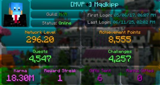 Minecraft Accounts > PC - Java > Hypixel > MVP+ > MC52 // MVP+ 512 Star BW, 296 Hypixel Level ...