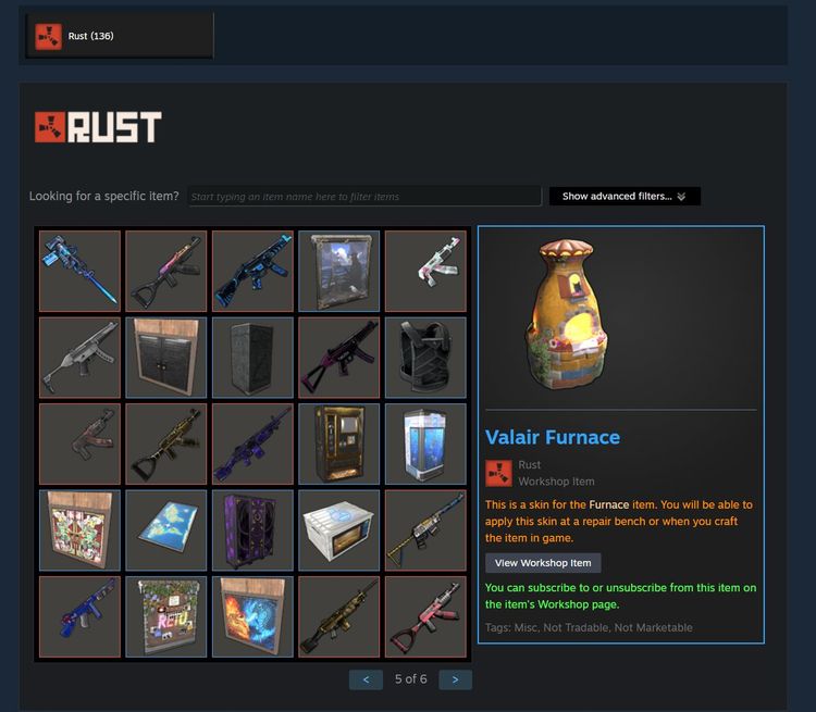 RUST Accounts > PC > Hours Played 500+ > Skins 200+ > RT216 700-900 ...