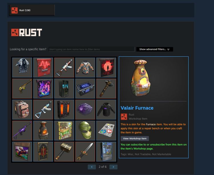 RUST Accounts > PC > Hours Played 500+ > Skins 200+ > RT216 700-900 ...