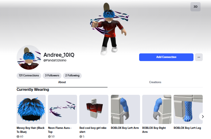 Roblox Accounts > Blox Fruits > RBL3150 Messy Boy Hair Black To Blue ...