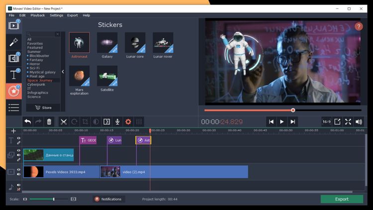 Movavi Video Editor Plus 2020 Effects - Space Journey Pack DLC Steam CD ...