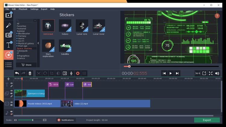 Movavi Video Editor Plus 2020 Effects - Space Journey Pack DLC Steam CD ...
