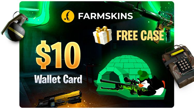 Farmskins $10 Wallet Card + FREE CASE | Buy cheap on Kinguin.net